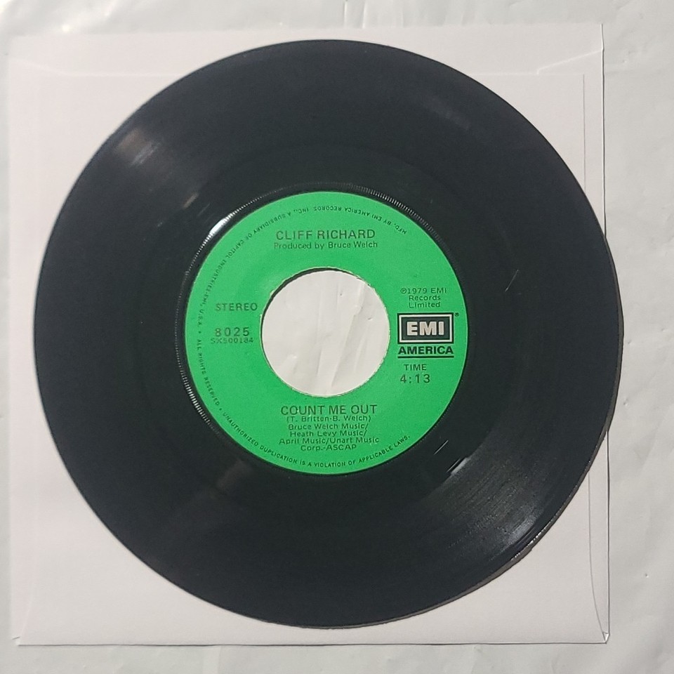 Cliff Richard ~ We Don't Talk Anymore/ Count Me Out ~ EMI 45 RPM Record ...