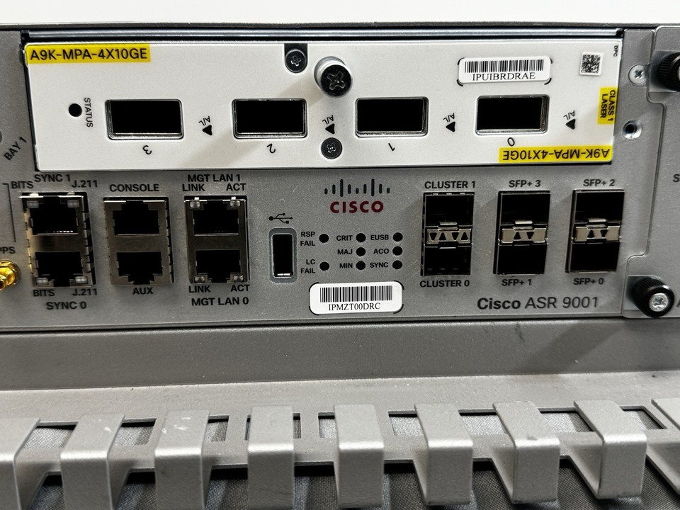 Cisco *ASR-9001* Include 1x(A9K-MPA-4X10GE) & 1x (A9KMPA-20X1GE) ASR ...