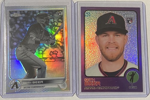 2022 TOPPS CHROME MLB Negative Refractor Seth Beer #186 RC Heritage ...