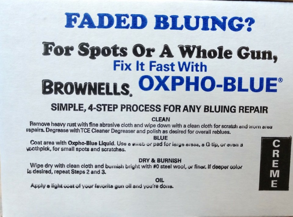 Oxpho Blue Professional Grade Cold Gun Blue CREME. It Works Great! Best ...