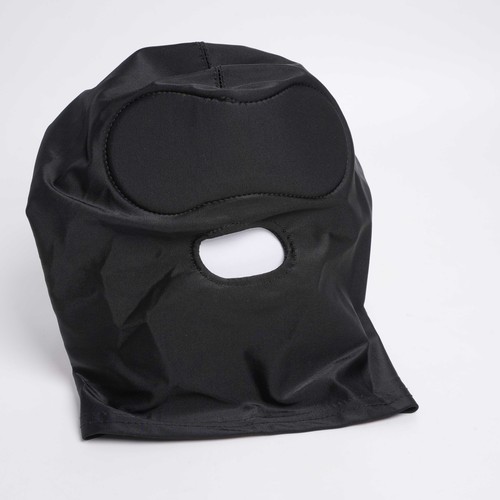 Black Face Mask Elastic Breathable Open Eyes Mouth Spandex Costume Hood ...