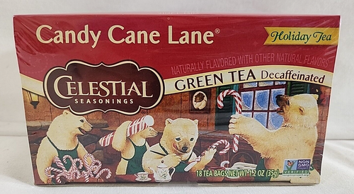 Celestial Seasonings CANDY CANE LANE Green Tea Decaffeinated 18-Tea Bags BB 9/25 | eBay