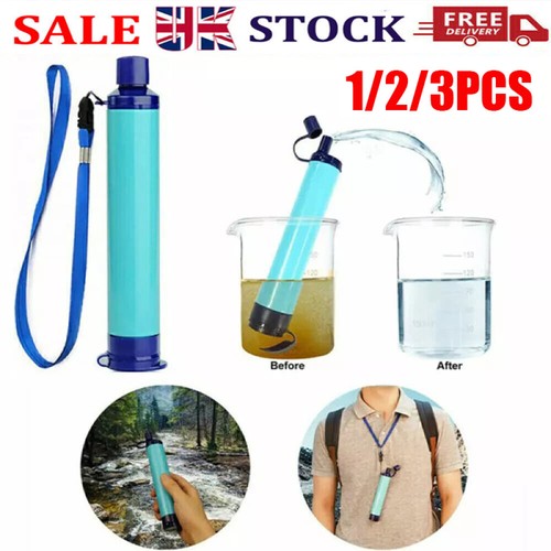 1-3X Portable Water Filter Purifier Filtration Straw Emergency Survival ...
