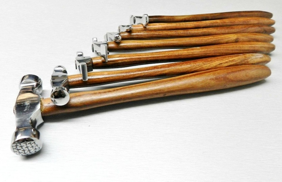 7 Piece Mini Hammer Set with Stand Jewelry Making Tool Metal Forming ...