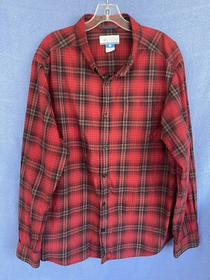 Columbia long sleeve Red plaid button up shirt size XL | eBay