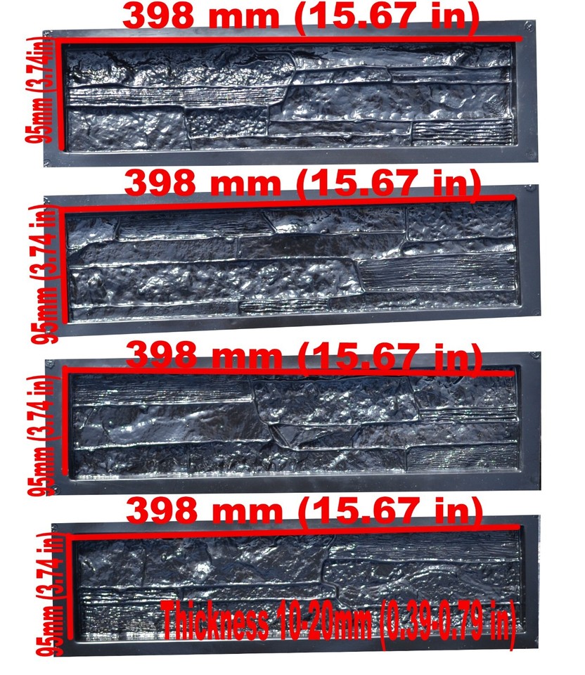 Concrete Molds DIY Set 4 Plastic Molds Concrete Plaster Wall Stone ...