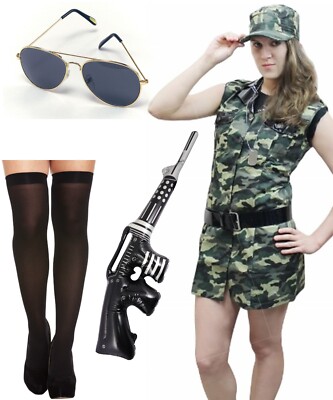 Womens Military Army Solider Fancy Dress Uniform Outfits Army Lady ...