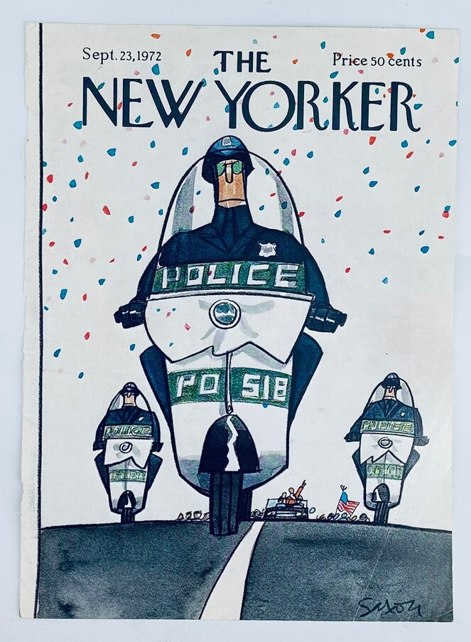 COVER ONLY The New Yorker September 23 1972 Police & Parade by Charles ...