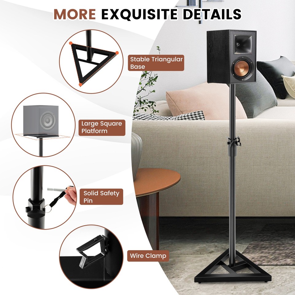 Adjustable Studio Monitor Stands (Pair) Speaker Stands for Home Studio ...