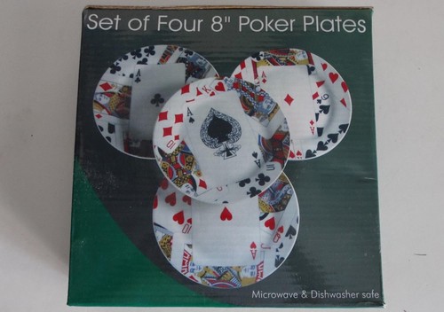Aces Poker Playing Card Ceramic Snack Salad Plates Set Of (4) 8” NIB ...