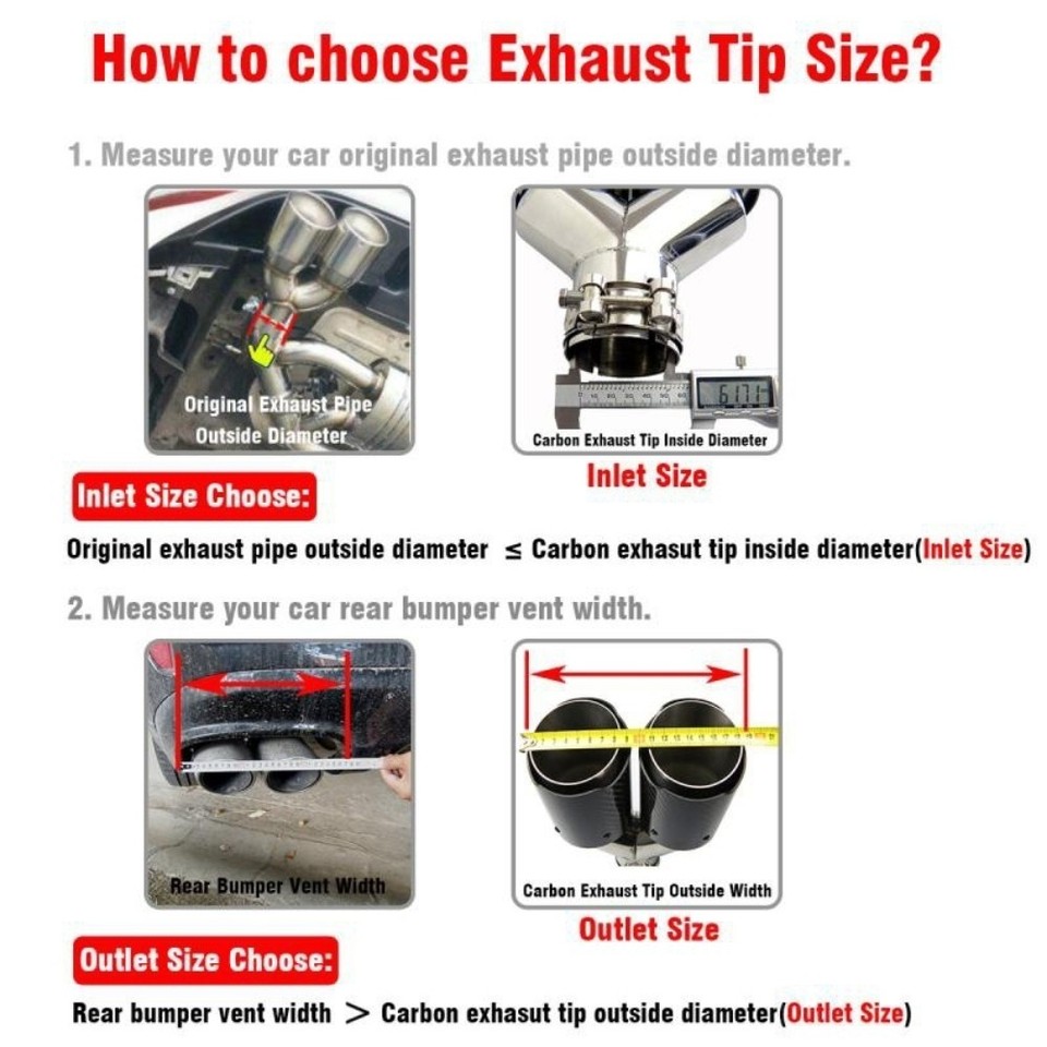 2PCS Akrapovic Carbon Fiber Blue Universal Exhaust Tip Dual Pipe OD:76 ...