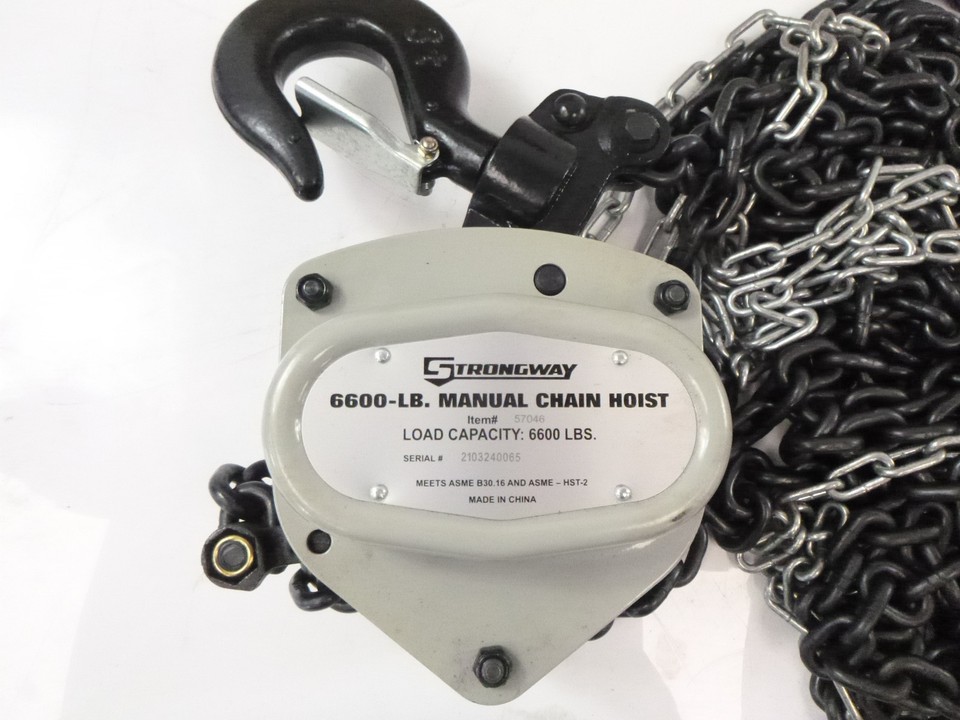 Strongway 57046 Manual Chain Hoist 6600lb Capacity 20ft Lift | eBay