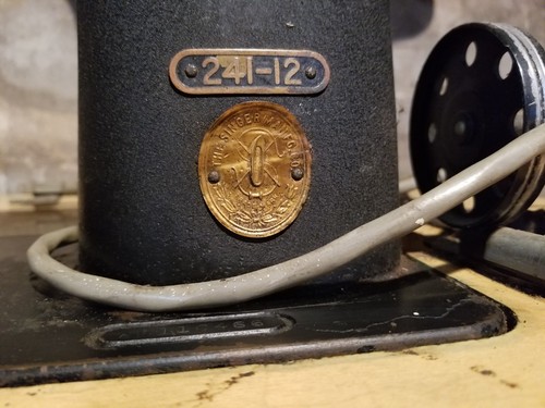 Vintage Singer 241-12 High Speed Industrial Sewing Machine with Table ...