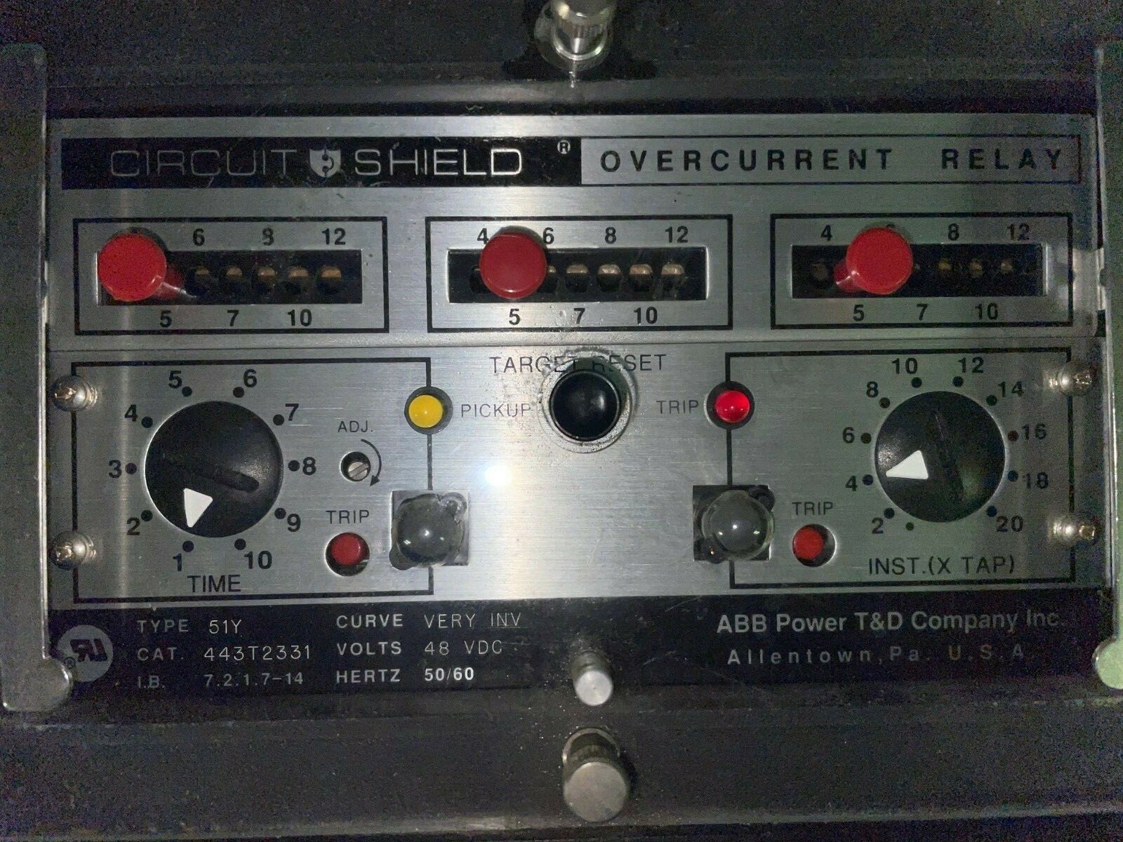 ABB Power Circuit Shield Over Current Relay Type 51Y cat 443T2331 | eBay