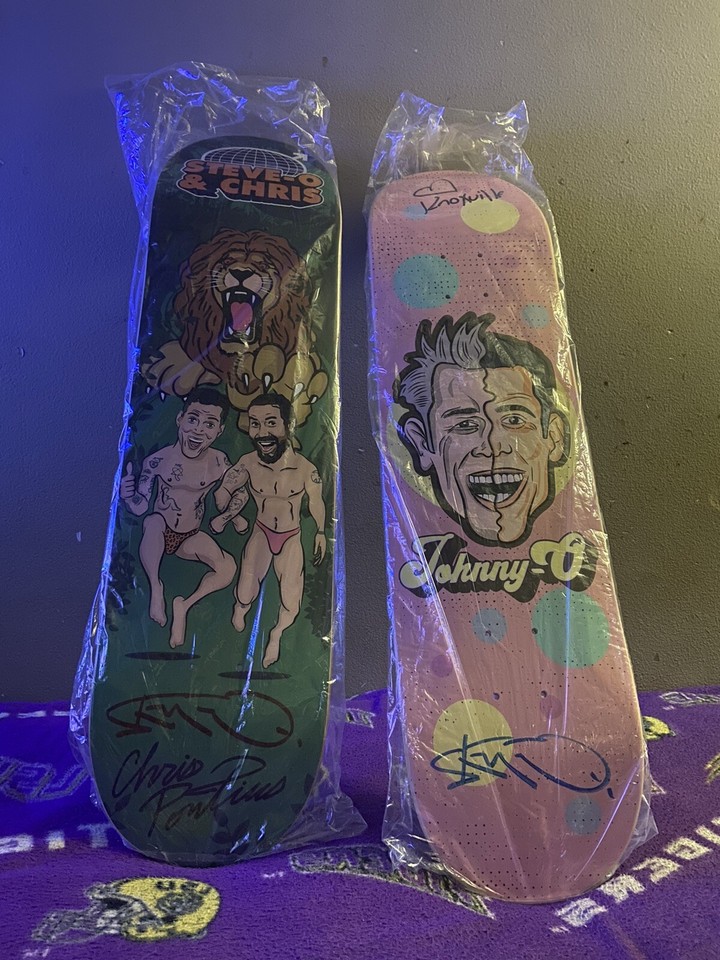 Johnny-O Steve-O & Wildboyz Chris Pontius Autographed Skateboard Decks ...