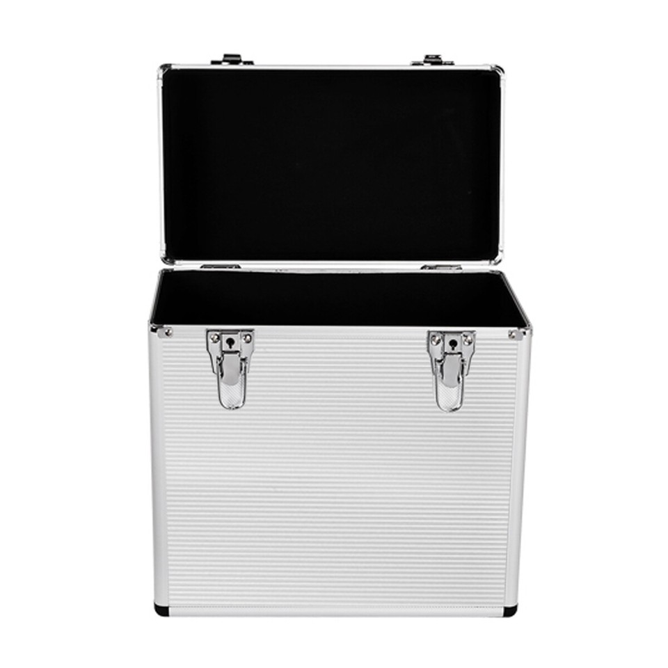 Aluminum Vinyl Flight Case DJ Record Collection Storage Box Holds 50pcs ...