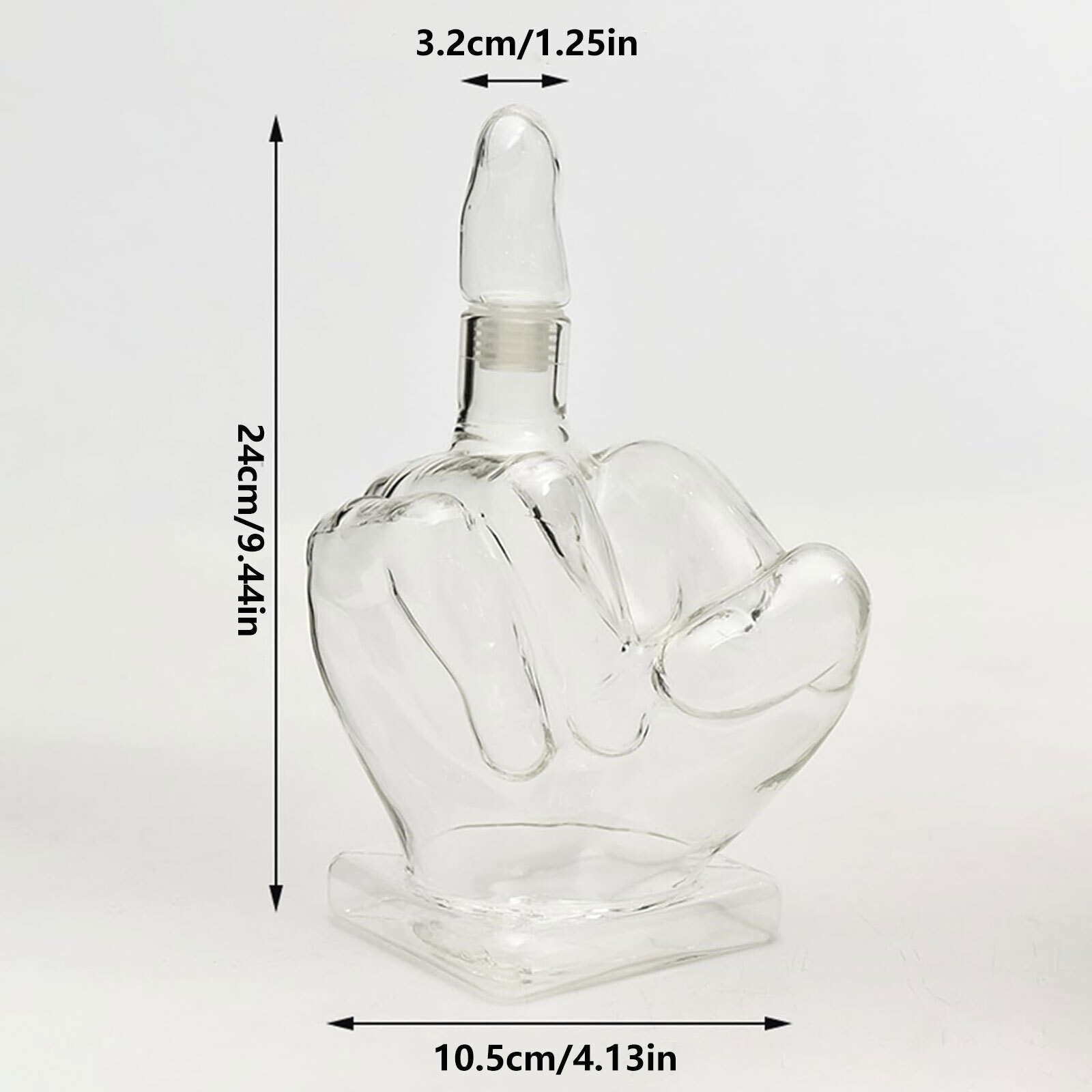 1L Creative Middle Finger shaped Glass Bottle Wine Decanter Container ...