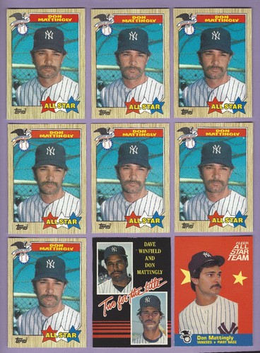 Don Mattingly Lot, 1987 Topps #606, 1985 Donruss #651, 1986 Fleer ...