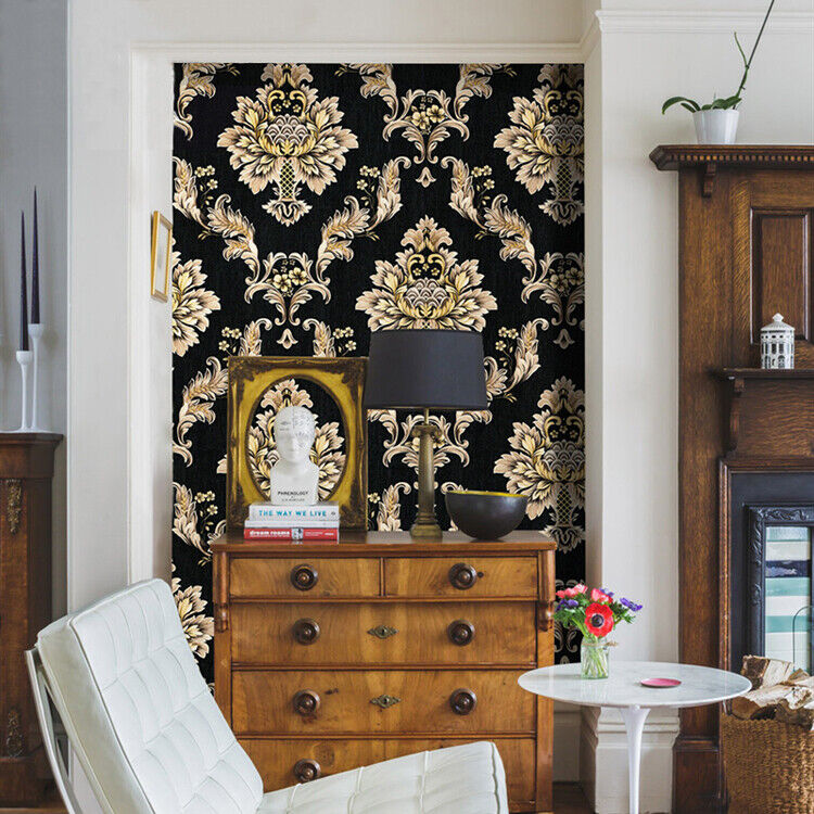 Gold Damask Wallpaper Room