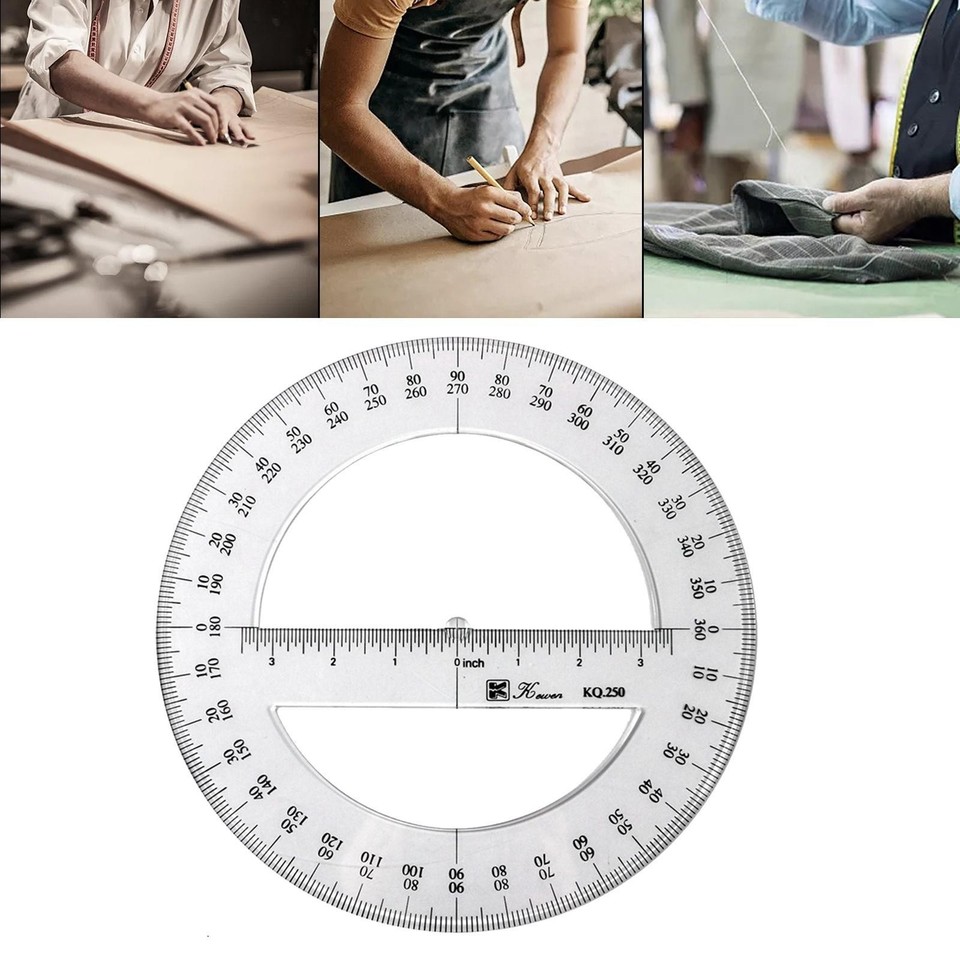 360 Degree Protractor Arm Ruler Drafting Tool for School Measuring ...