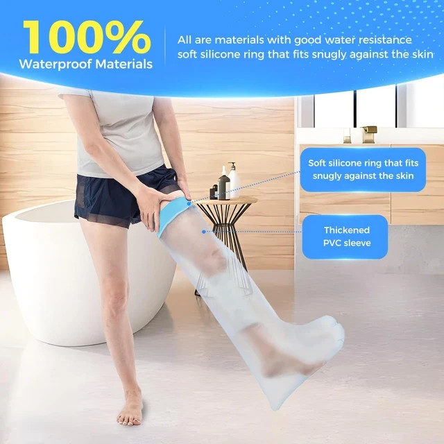 Waterproof Plaster Cast Cover - Reusable Adult Waterproof Leg Cover for ...