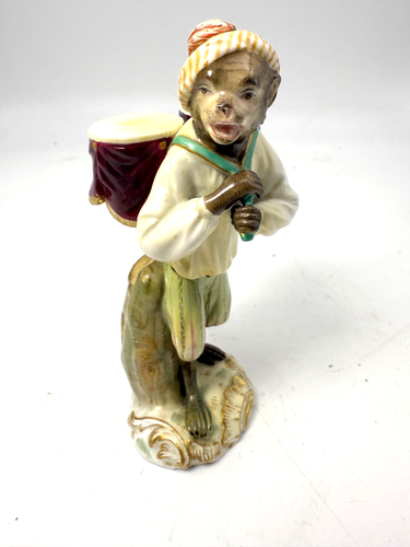 ANTIQUE 18th Century Early MEISSEN PORCELAIN MONKEY BAND DRUMMER ...