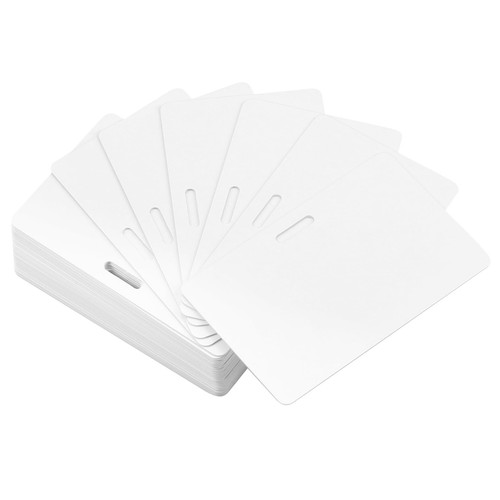50 Pack Premium Blank PVC Cards with Slot Punch on Long Side ...