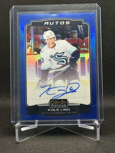 2022-23 O-Pee-Chee Platinum - Blue Rainbow Autographs Kole Lind #BA-LI ...