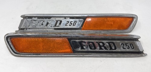 1968 1972 Ford Truck F-250 Hood Side Emblems Original Pair Name Plates ...