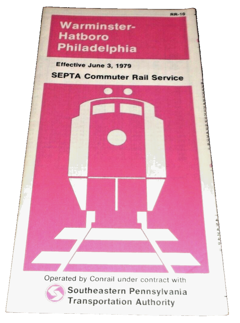 JUNE 1979 CONRAIL SEPTA WARMINSTER PHILADELPHIA PUBLIC TIMETABLE | eBay