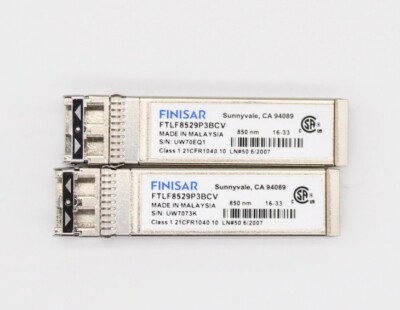 Finisar FTLF8529P3BCV 16GB Fibre Channel SW SFP+ 850nm Transceiver (Lot ...