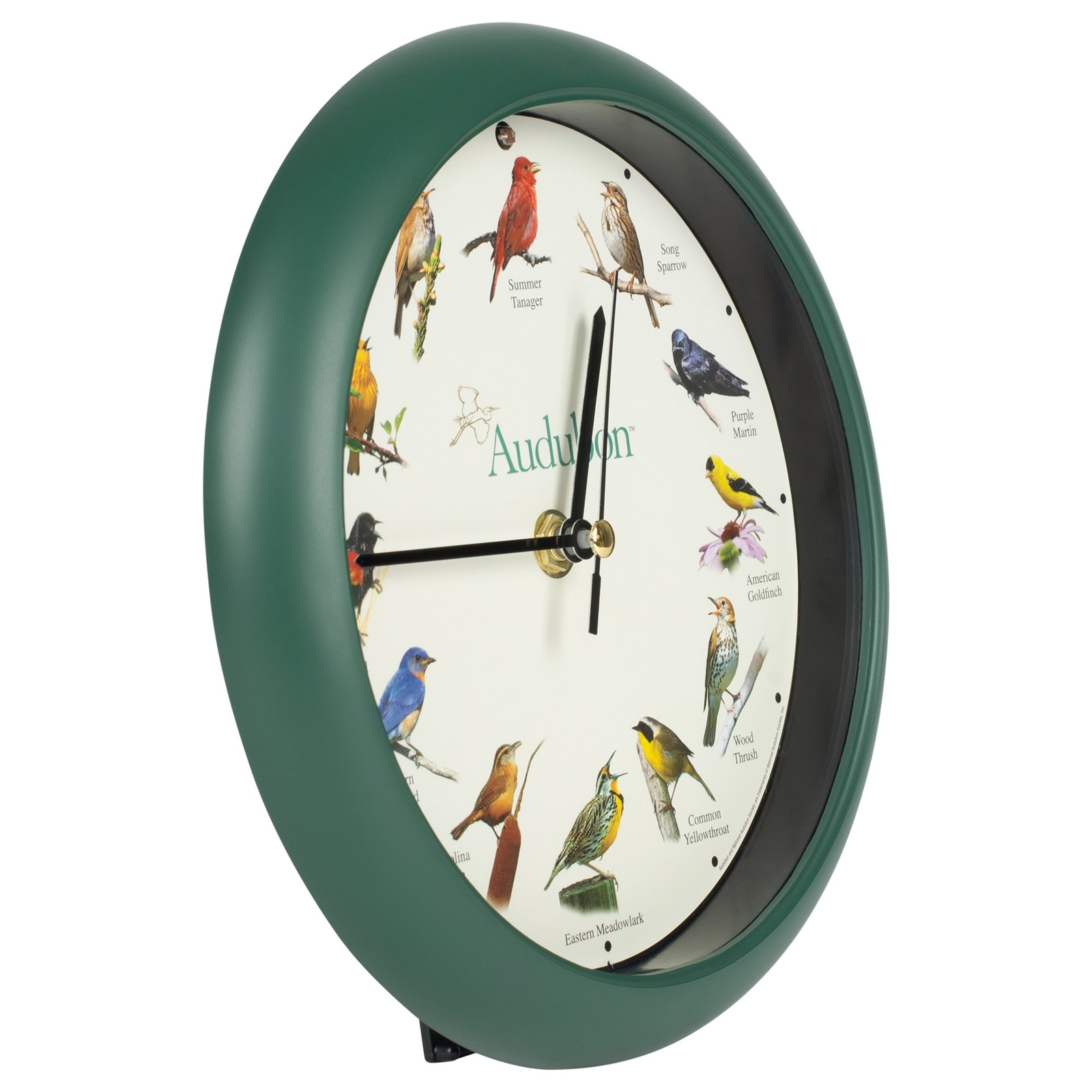 Audubon Singing Bird Wall Clock 8 Inch Desk Clock with Bird Sounds ...
