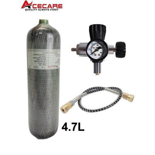 Acecare 4.7L ce PCP Air Tank 300bar Carbon Fiber Cylinder Dving Scuba ...
