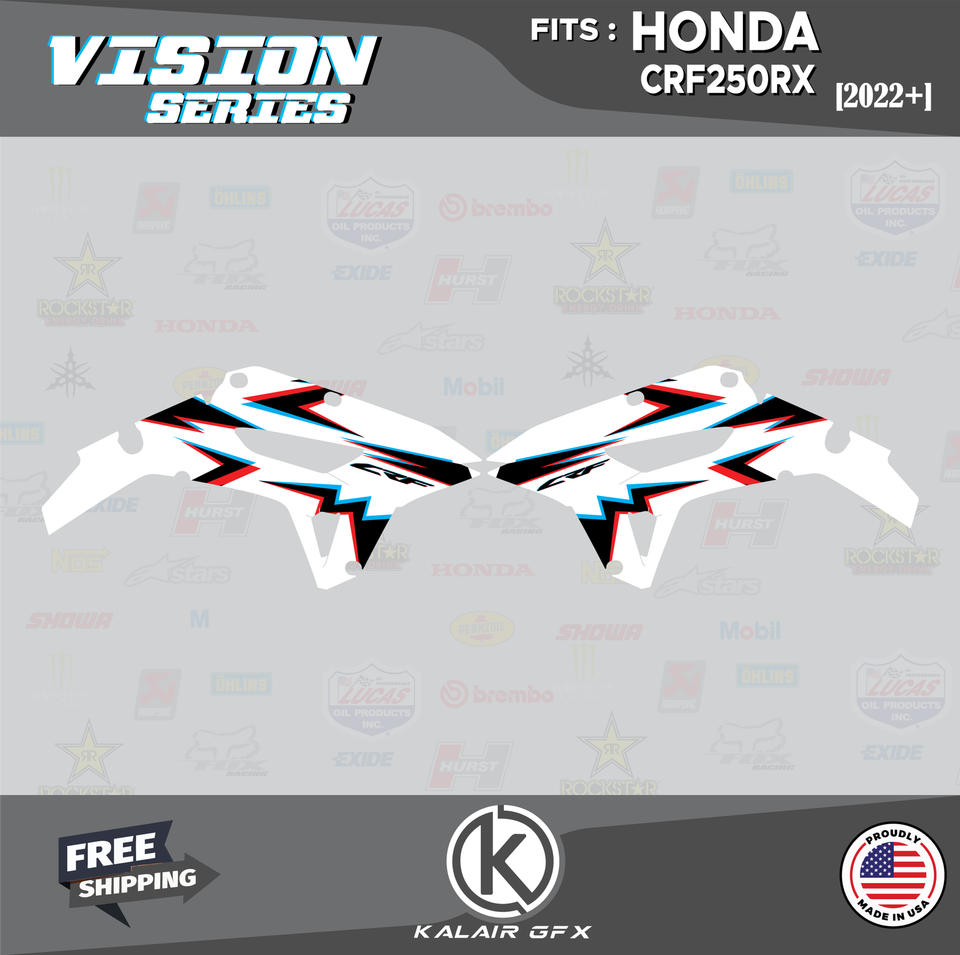Graphics Kit for Honda CRF250RX CRF 250RX (2022+) Vision - WHITE | eBay