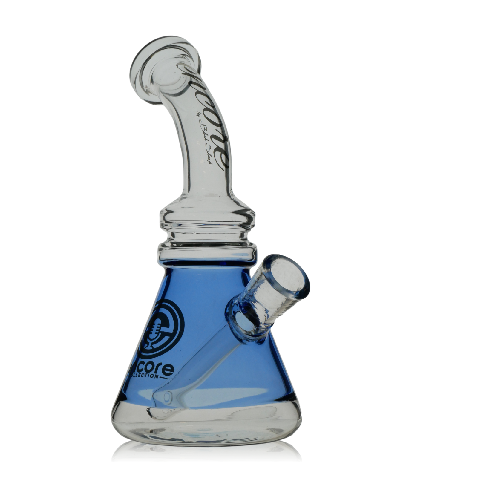 7" Inch MINI Color Beaker Fixed Stem Bent Bong Water Pipe Glass Tobacco ...