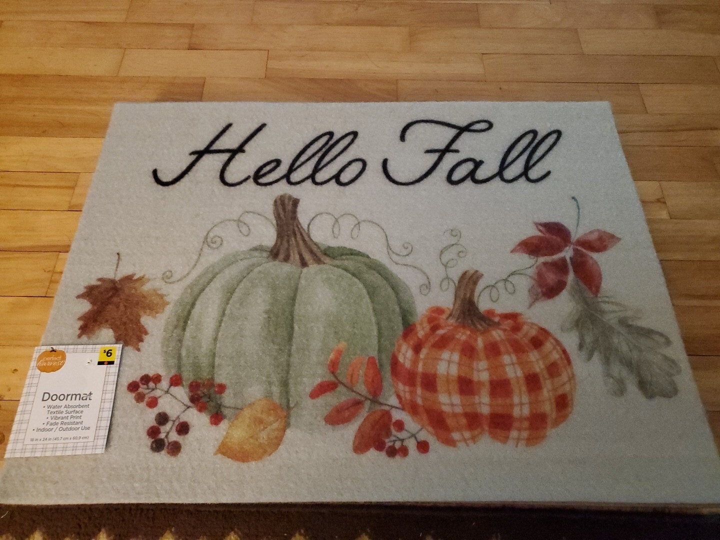 New Pumpkin Patch Hello Fall Door Mat 18"x24" Water Absorbent. Fade ...