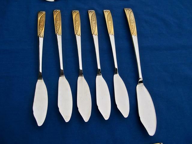 INOXPRAN 18/10 STAINLESS ( LOT OF 13 ) ASSORTED PIECES GOLD INSERTS | eBay