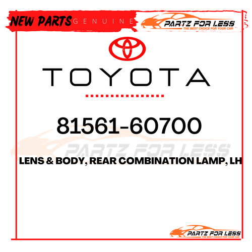 81561-60700 TOYOTA GENUINE LENS & BODY, REAR COMBINATION LAMP, LH ...