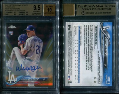 BGS 9.5 2018 Topps Chrome Update Autograph Gold Refractor Walker ...
