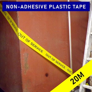 OUT OF SERVICE plastic tape to mark 'out of order' equipment and ...