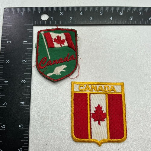 Vintage 2 Patches BOTH MAPLE LEAF FLAG THEME Canada Patch Lot (White ...