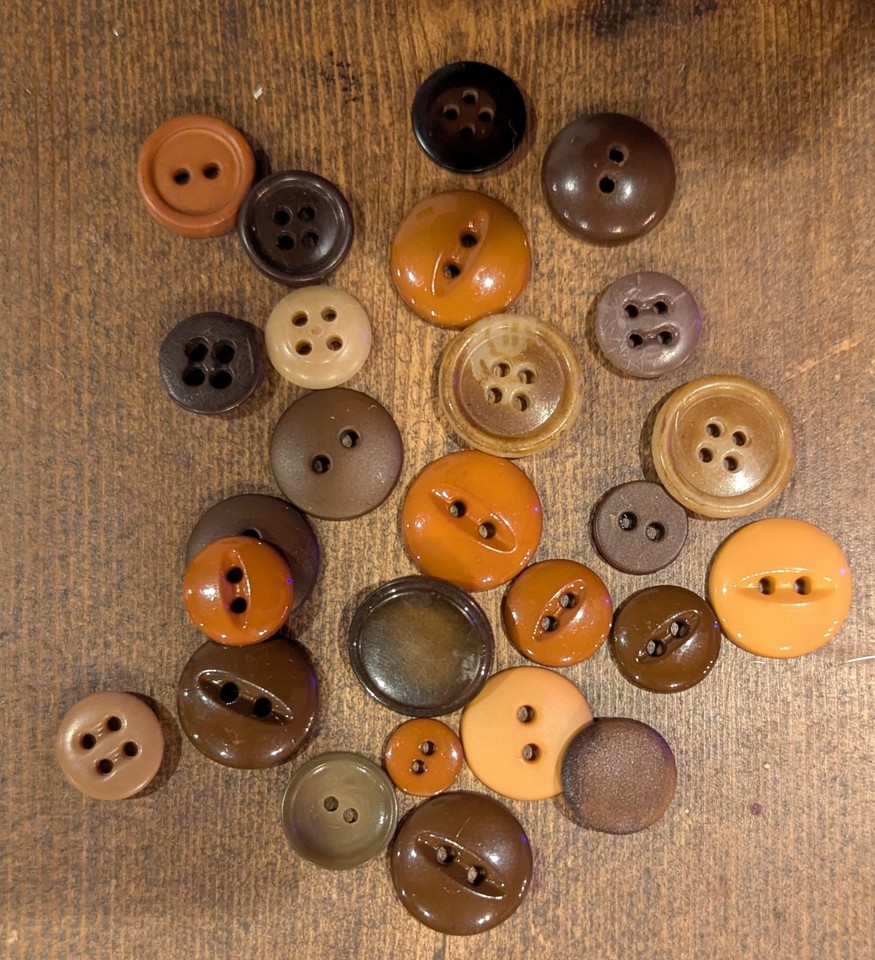 Lot Of 26 Vintage Brown Buttons | eBay