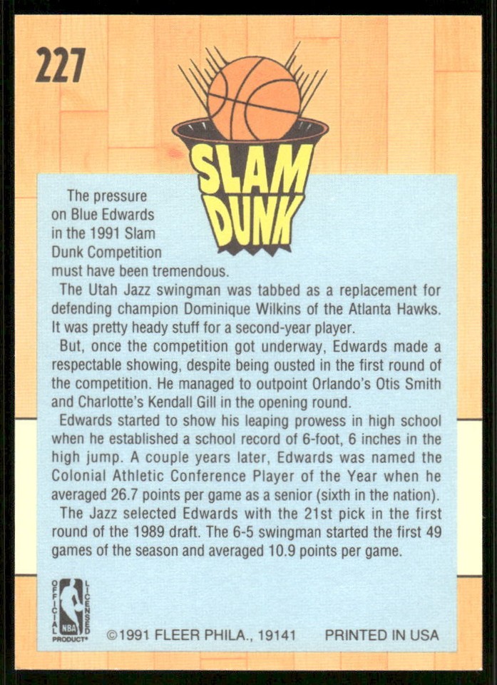 1991-92 Fleer #227 Theodore Edwards | eBay