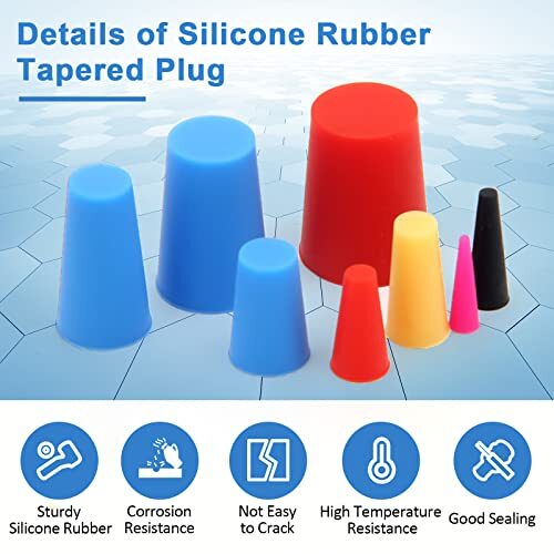 110 Pcs Silicone Rubber Tapered Plug High Temperature Resistant ...