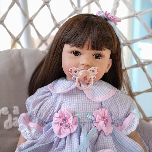 Realistic 24" Reborn Baby Dolls Cloth Body Baby Feeding Toy Chubby Real ...