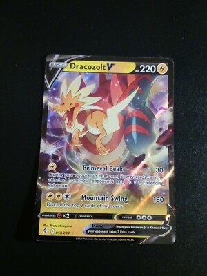 Dracozolt V 058/203 Evolving Skies NM Full Art Ultra Rare Pokemon Card ...