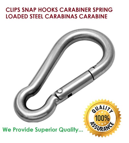 CLIPS SNAP HOOKS CARABINER SPRING LOADED STEEL CARABINAS CARABINE | eBay UK