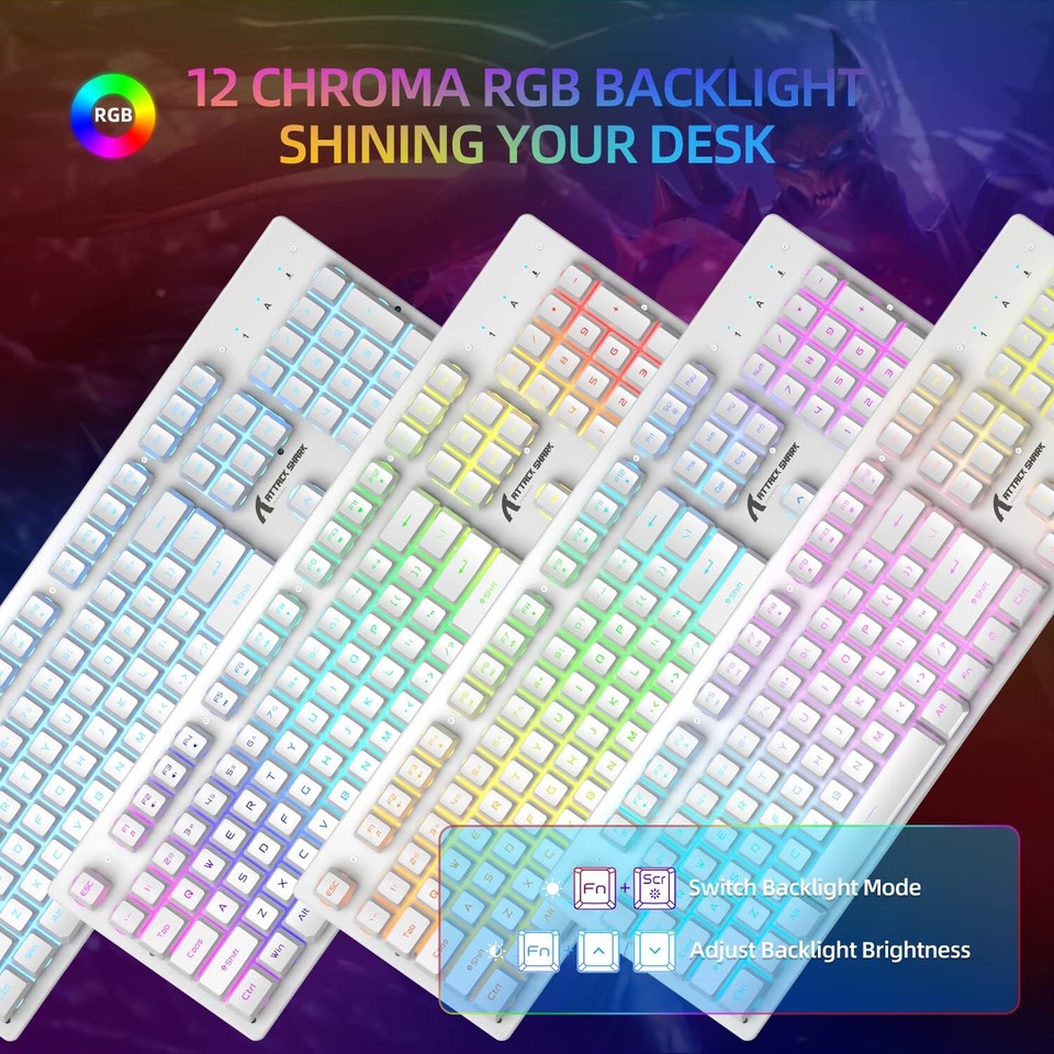 2.4G Wireless Gaming Keyboard and Mouse RGB Backlit Rechargeable for PC ...