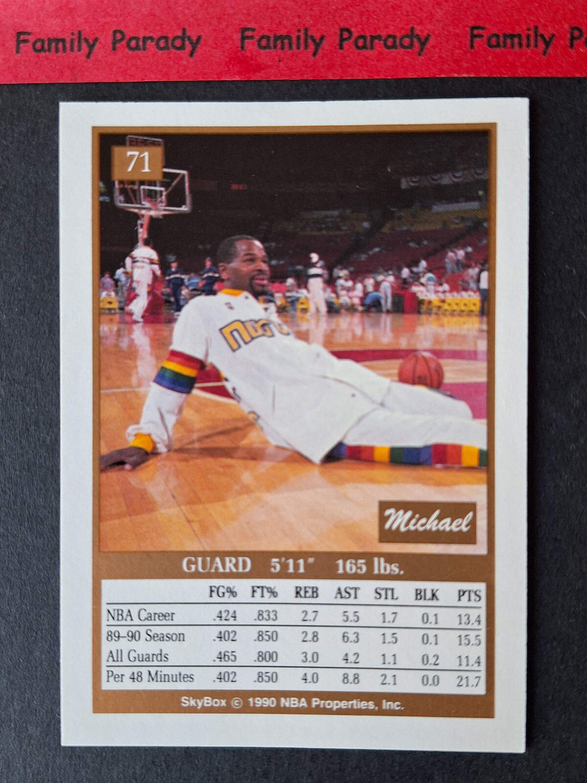 Michael Adams 71 Denver Nuggets Card Skybox 1990-91 NBA Basket Ball | eBay