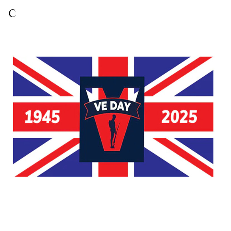 VE DAY Flag 5x3ft 80th Anniversary Large Polyester 8th May Victory ...